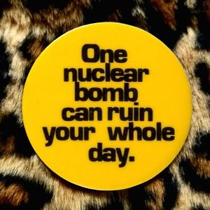 Accessories | 225 Inch One Nuclear Bomb Button Badge Pin | Poshmark